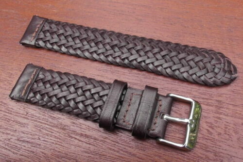 Braided Leather Watch Strap / Quick Release / 20mm 22mm - LeatherStraps ...